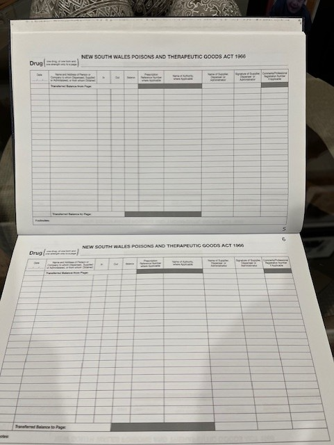 Book NSW Register Drug of Addiction H31