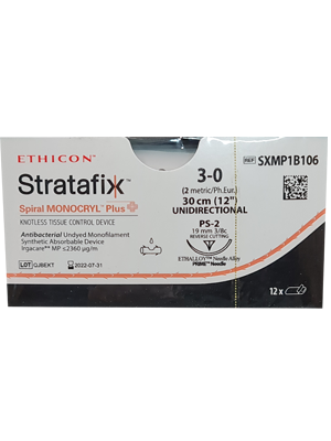 STRATAFIX™ Spiral MONOCRYL® Plus Absorbable Sutures Undyed 3-0 30cm PS ...